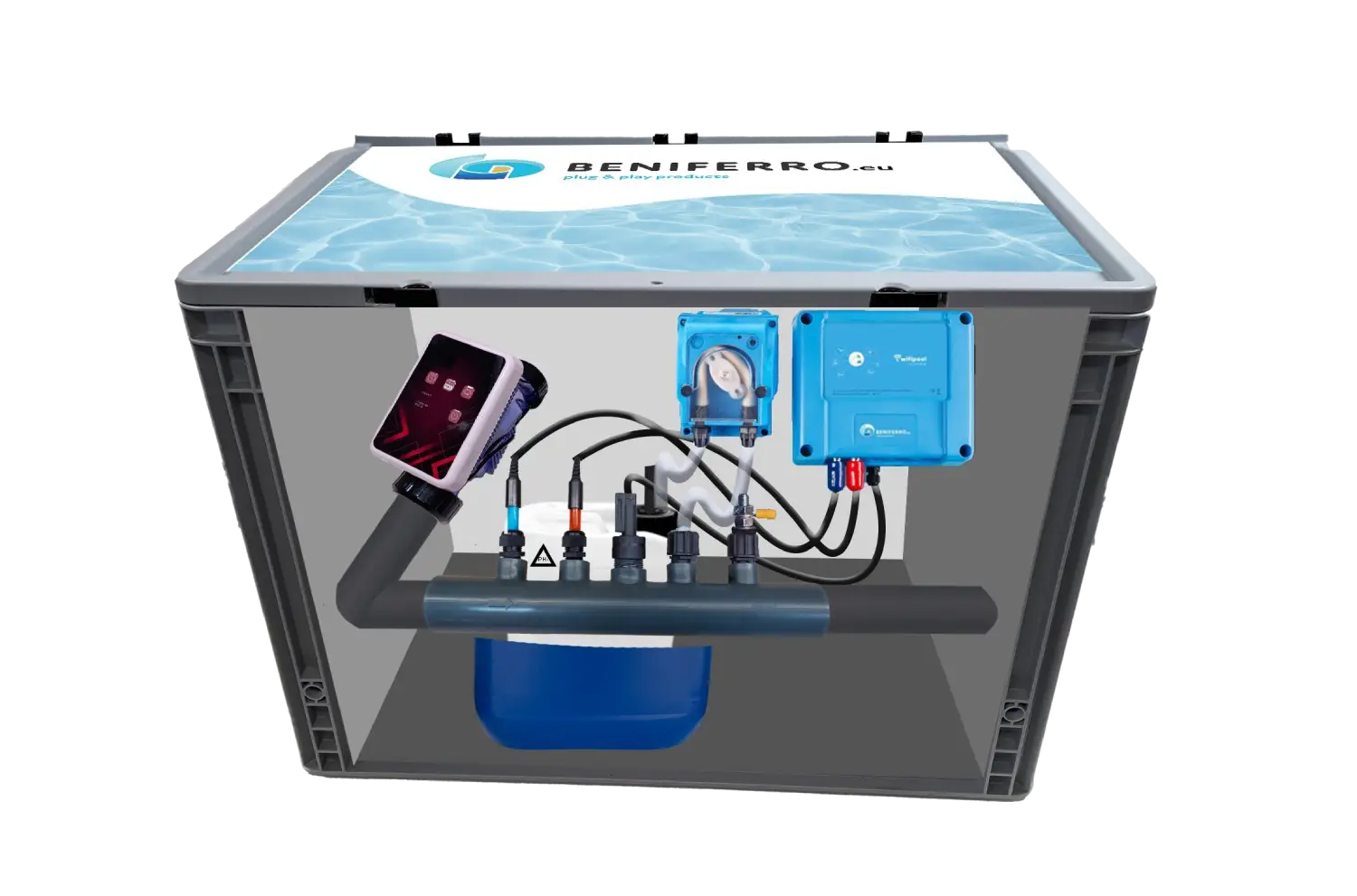 Clorador salino SR BOX - capacidad máx. 150m³ - todo incluido – PISCINA.CO